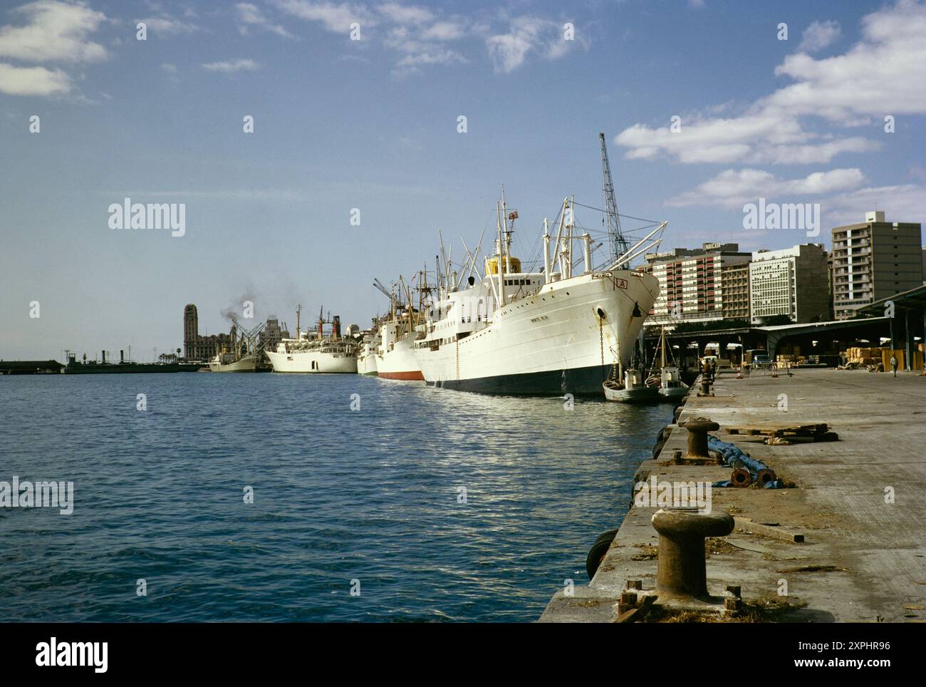 Monte Ulia ship and other ships at quayside in port at Tenerife, Canary ...