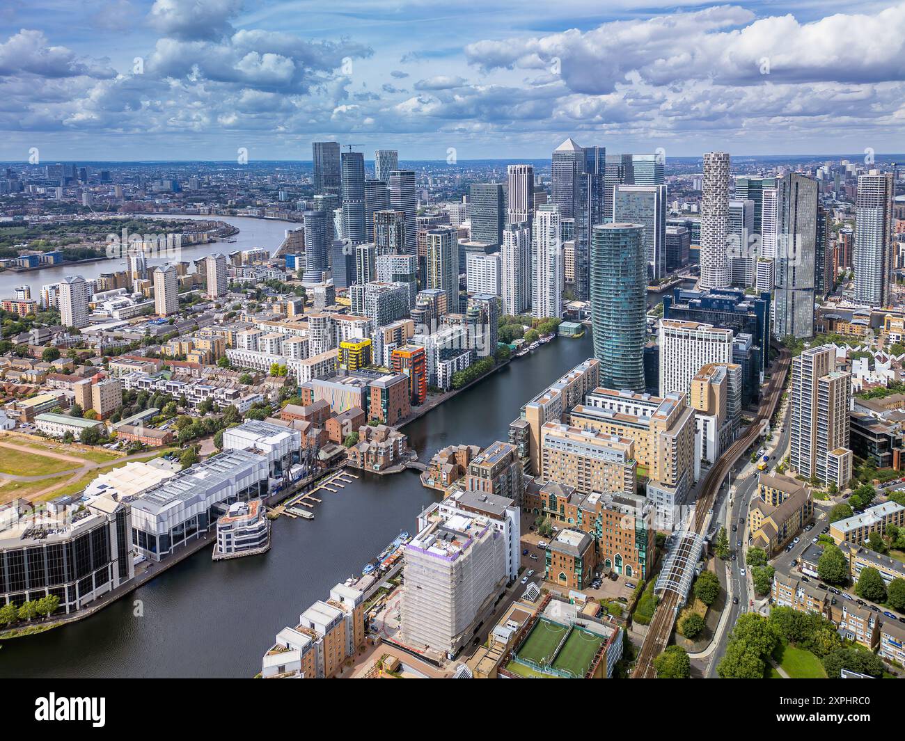 London canary wharf aerial Stock Photo - Alamy