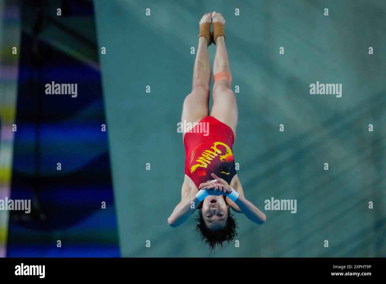 China's Quan Hongchan competes in the women's 10m platform diving final ...