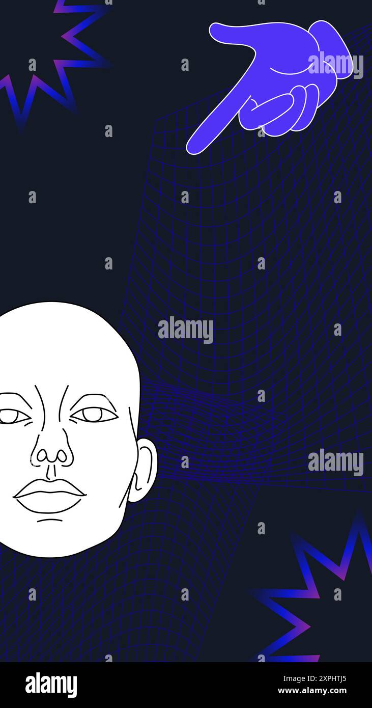 Vertical template story format with head. Neo brutalism style modern ...