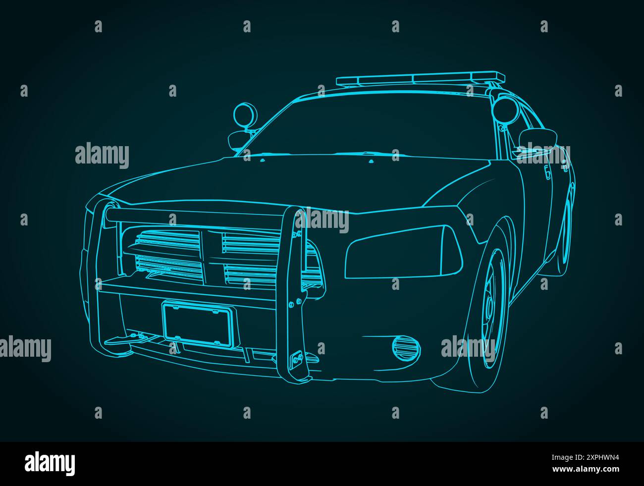 Stylized vector illustration of a police car Stock Vector Image & Art ...