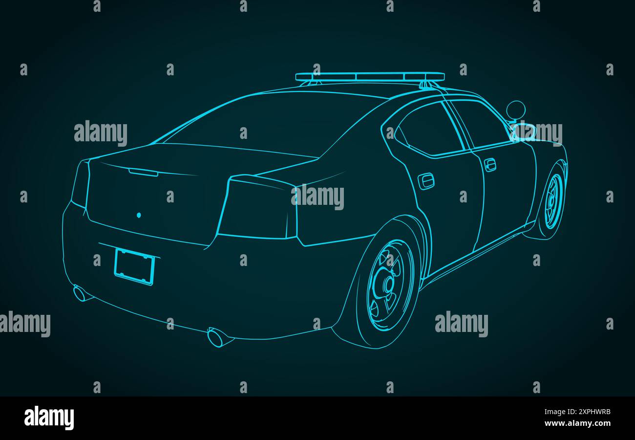 Stylized vector illustration of a police car Stock Vector Image & Art ...