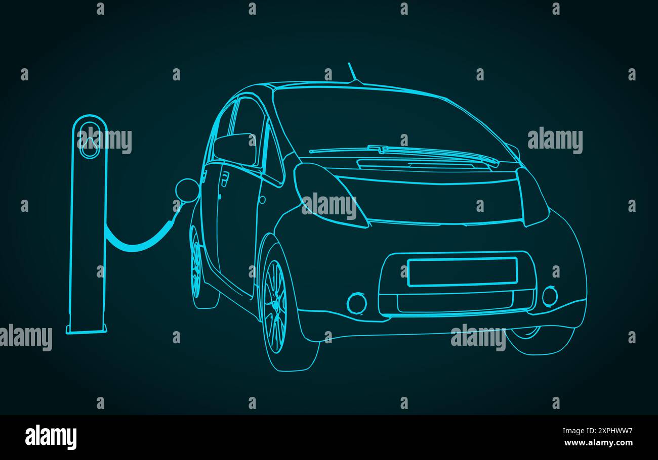 Electric car cars Stock Vector Images - Alamy