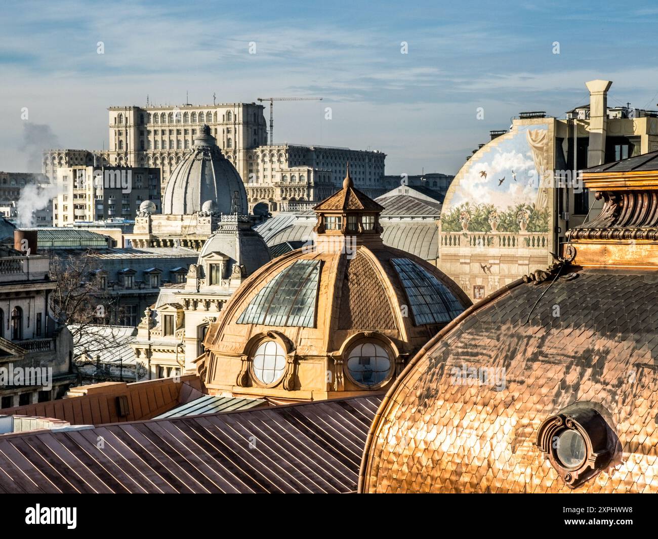 Rooftops of Bucharest, Romania from the balcony of the Hotel Rembrandt ...