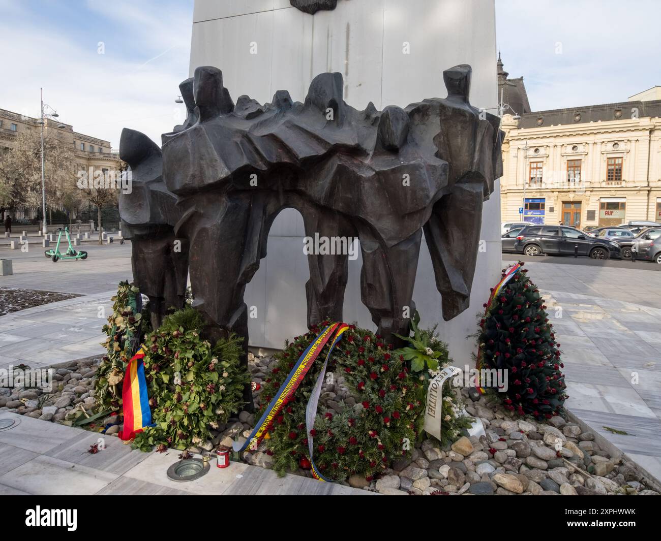 Memorial of Rebirth, Revolution Square, Bucharest, Romania Stock Photo - Alamy