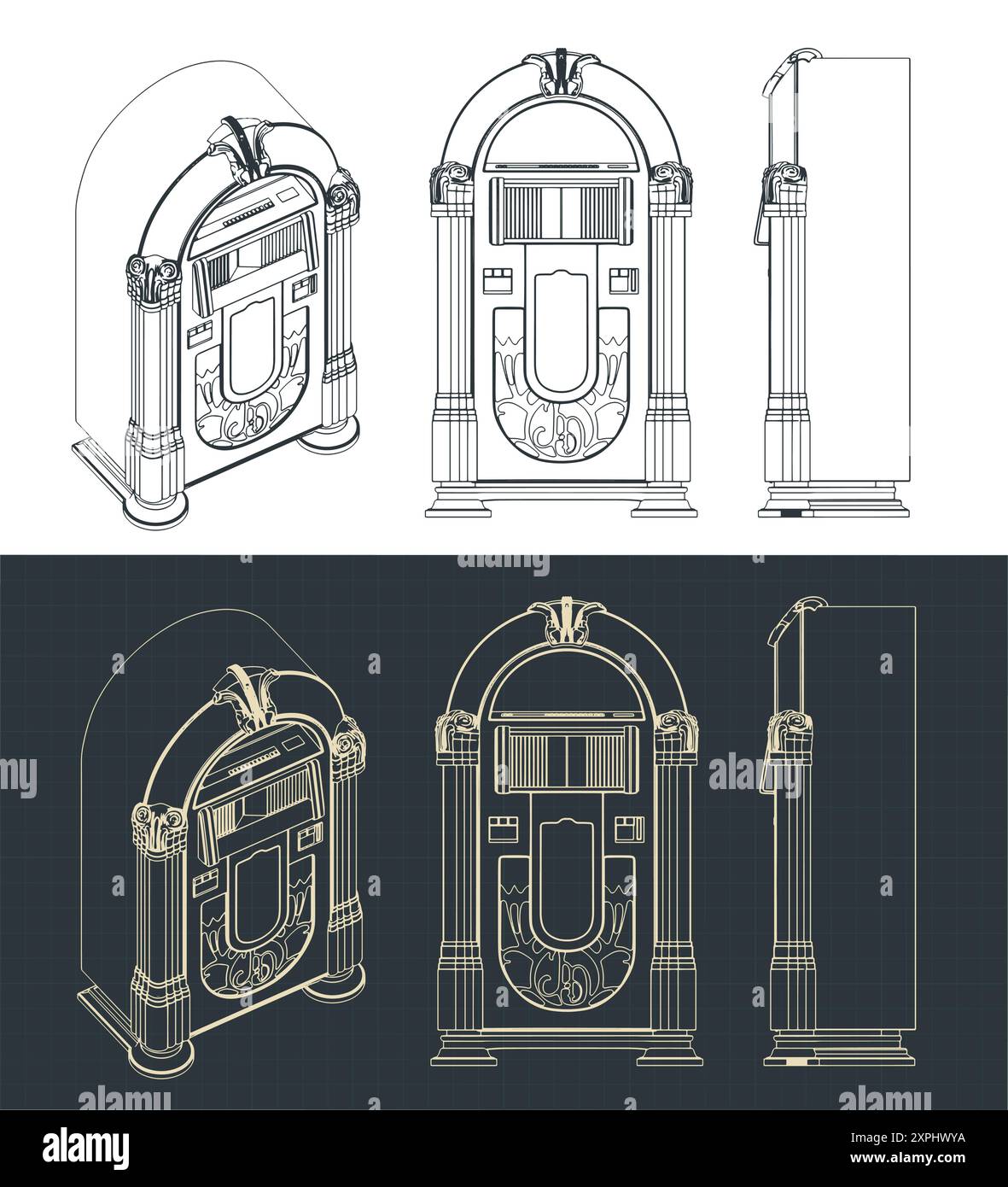 Vintage technical drawings hi-res stock photography and images - Alamy