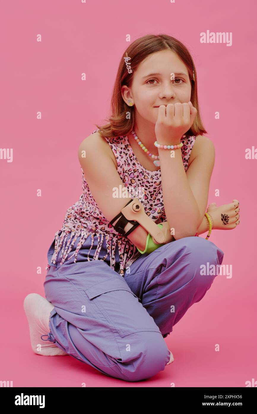 Teen Girl With Disability Posing In Studio Stock Photo - Alamy