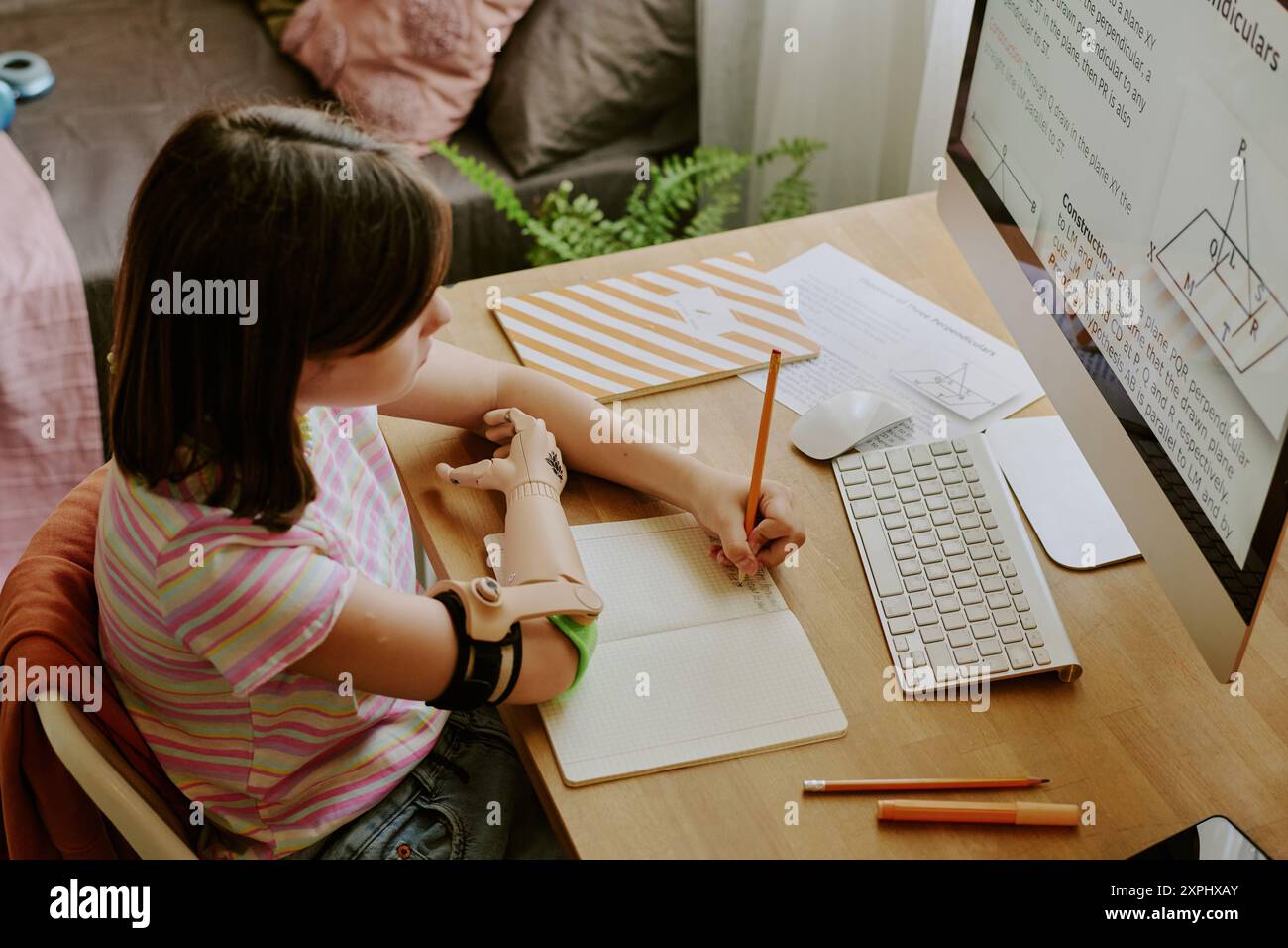 Diligent Student Doing Homework Task Stock Photo - Alamy