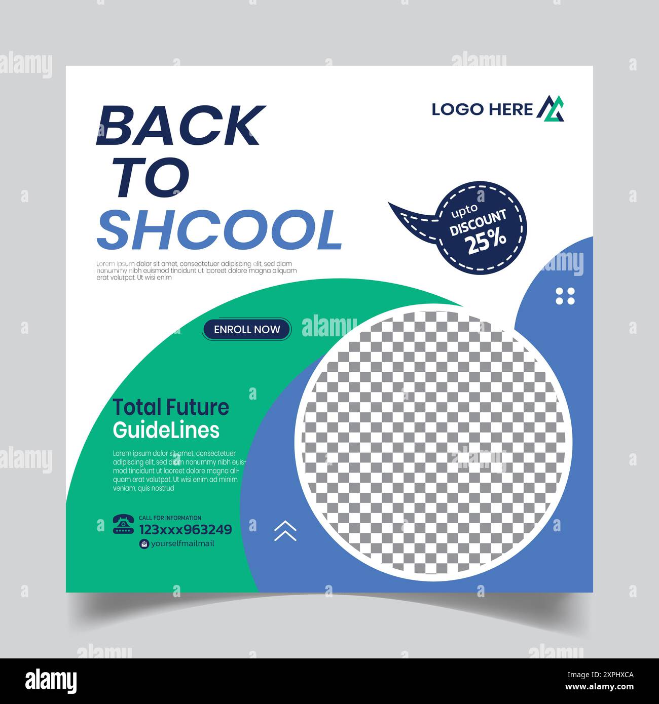 Kids Advertisement Social Media Post Design Template Stock Vector Image ...