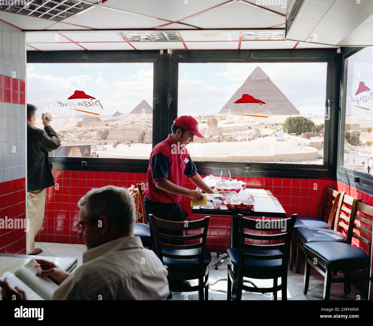 Scene from inside a Pizza Hut restaurant in Cairo with a breathtaking ...