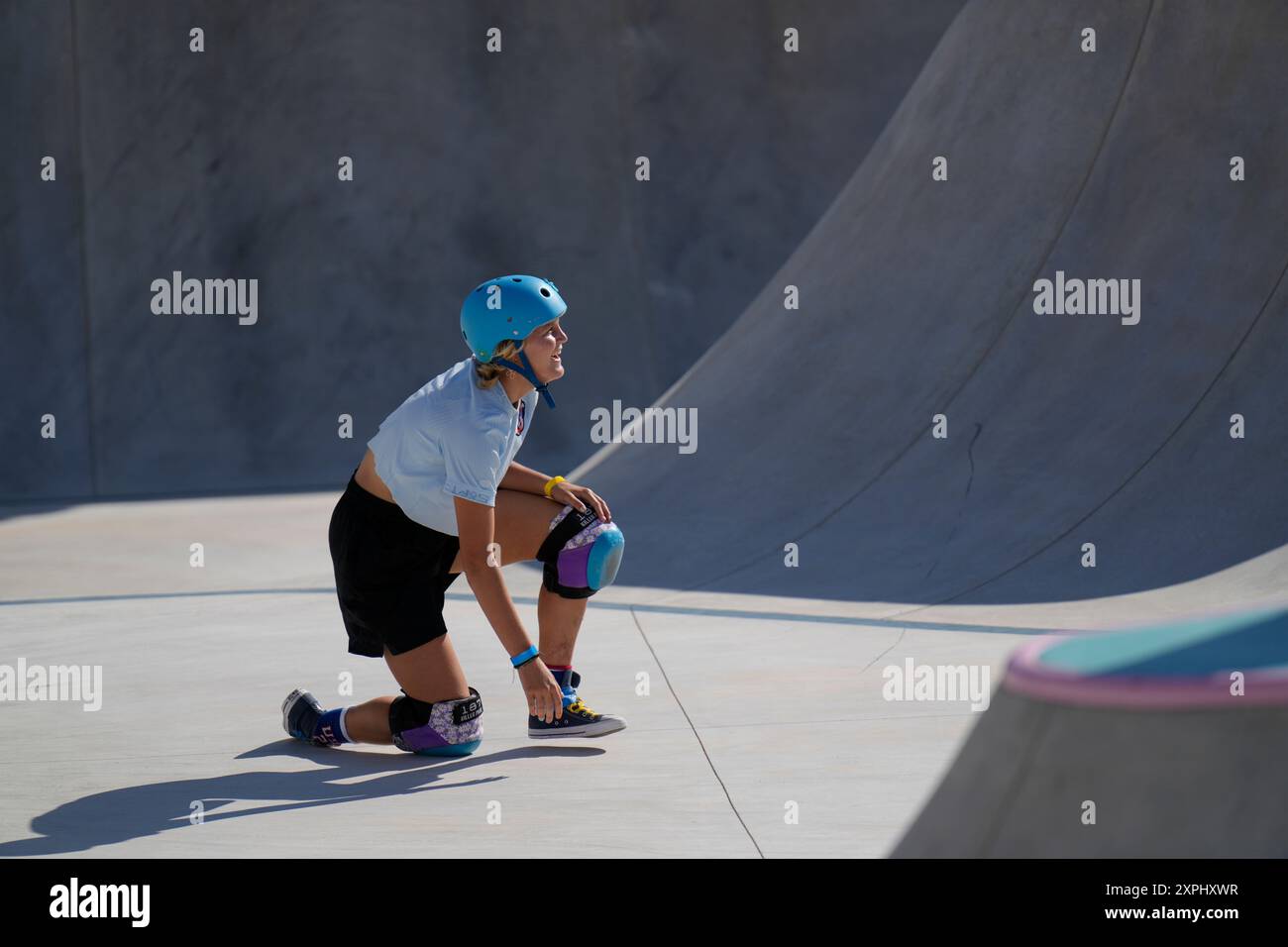 Bryce Wettstein of the United States reacts after falling during the ...