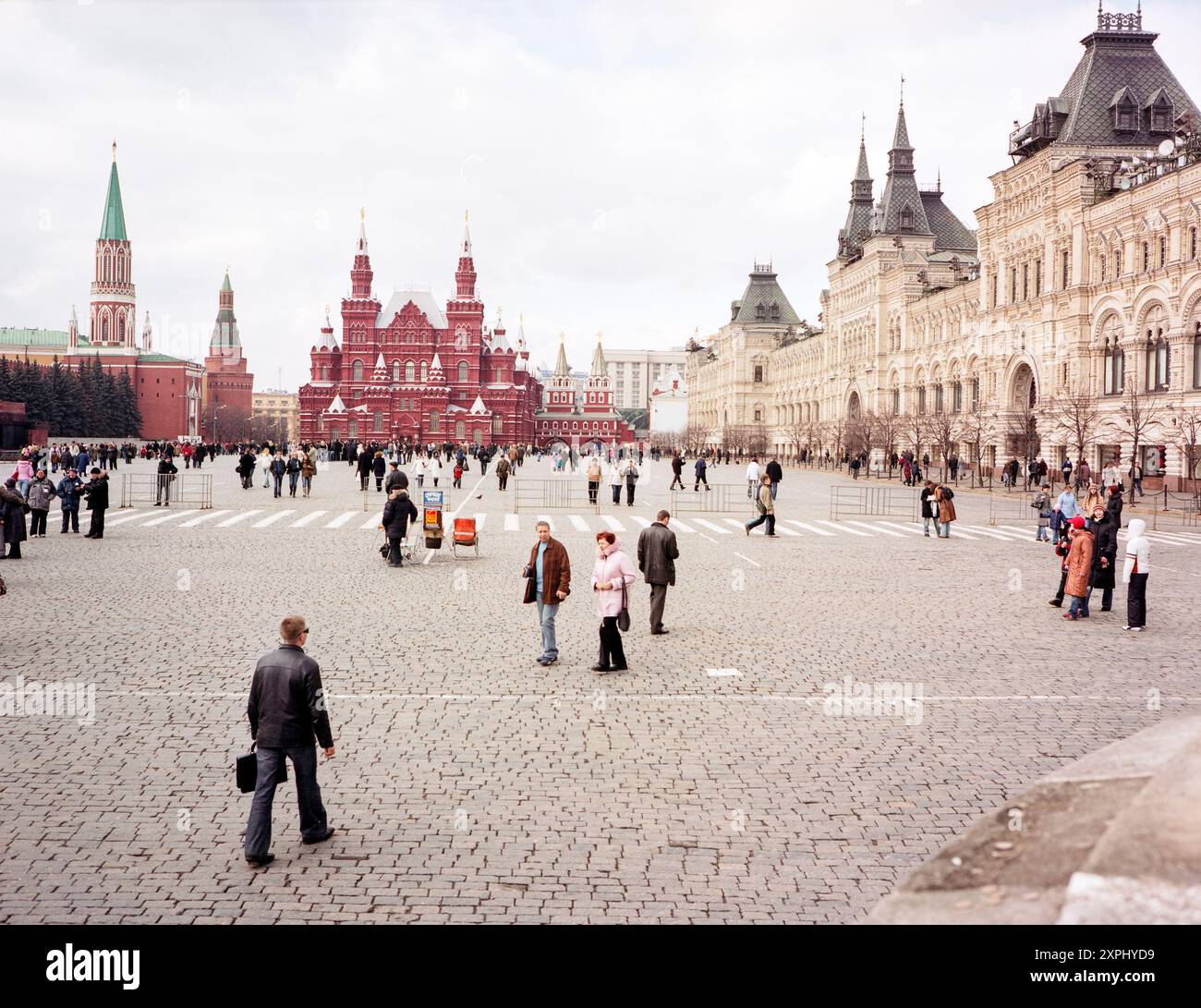 This image captures the iconic Red Square in Moscow. Prominently ...