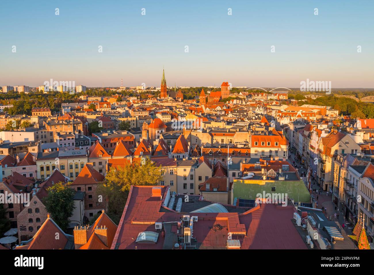 Torun, Poland - 18.09.2023: Aerial panoramic view of historical ...