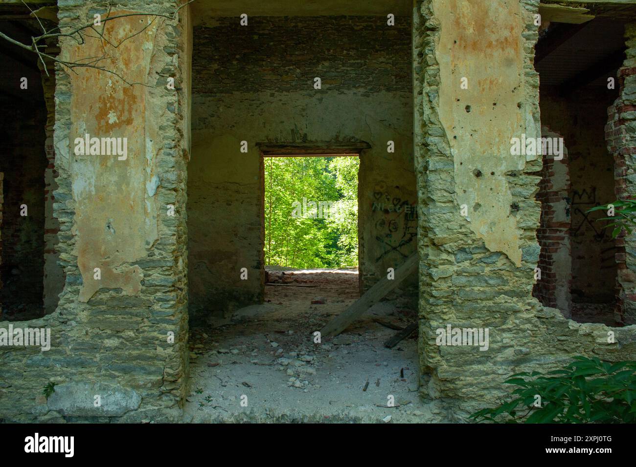 Abandoned Building Ruins with Overgrown Greenery Stock Photo - Alamy