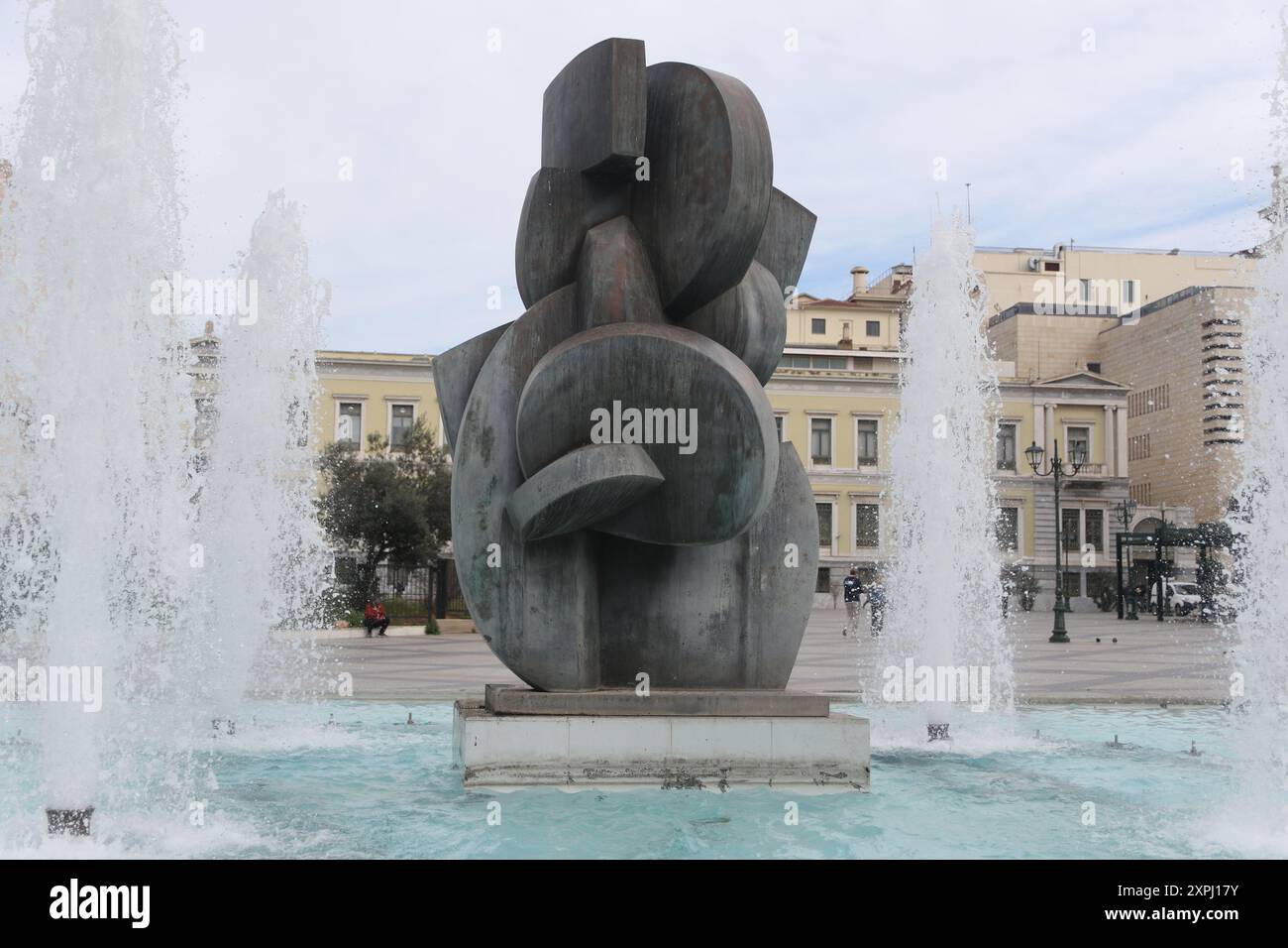 A sculpture by Sophia Vari-Botero the statue of Theseus stands in the ...