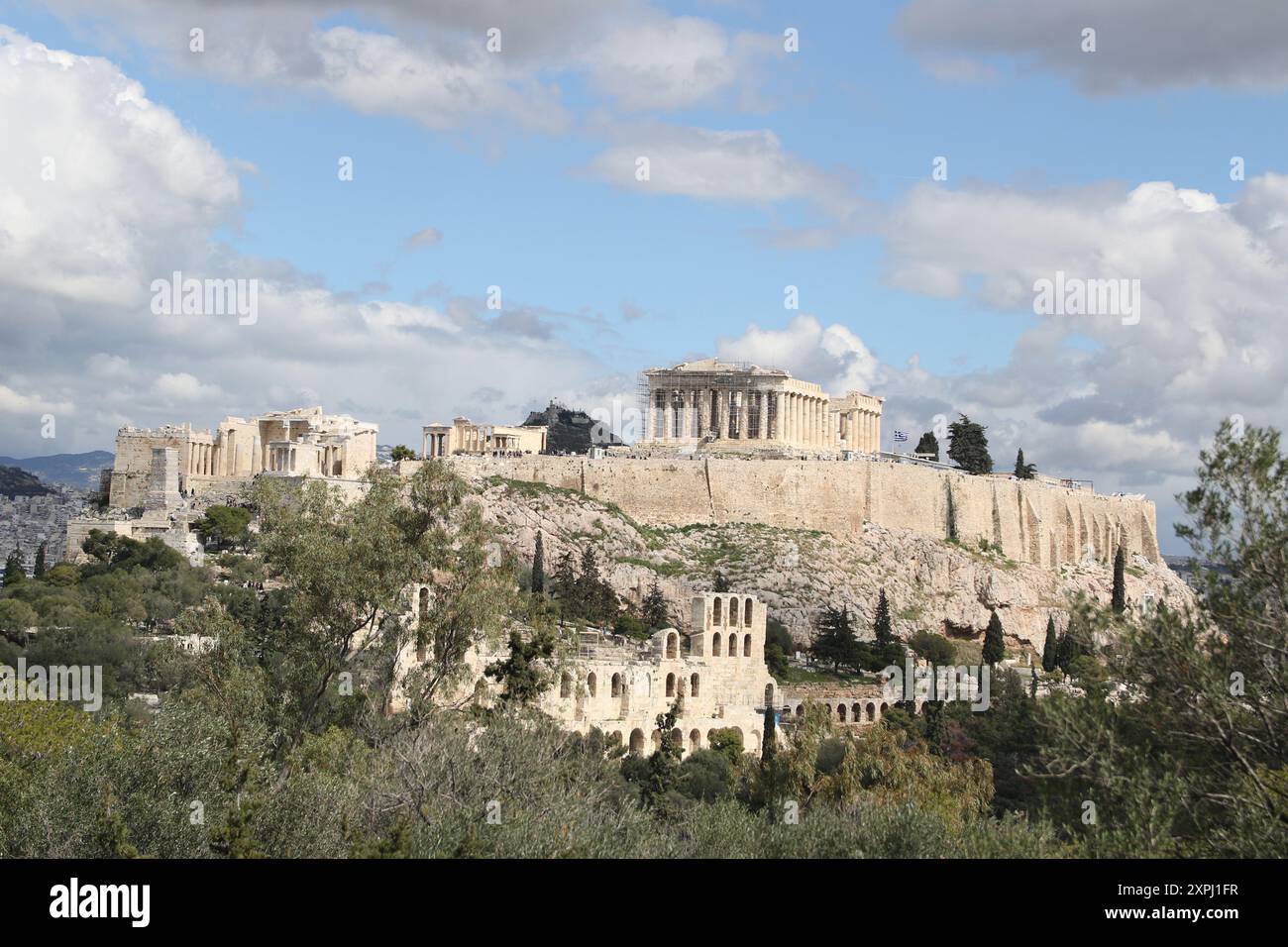 In the distance the Acropolis of Athens with the Parthenon in the ...