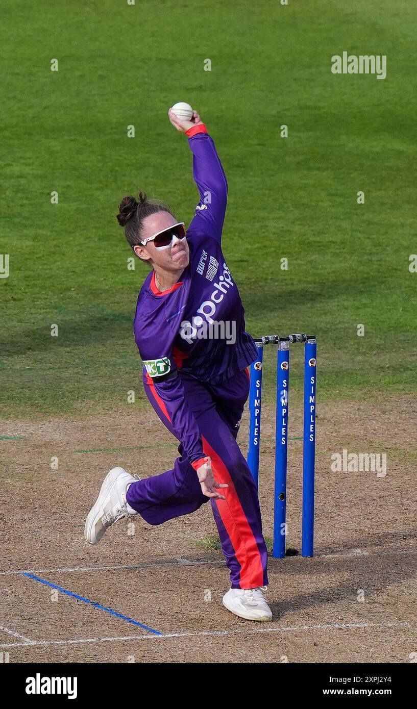 Northern Superchargers’ Linsey Smith bowling during The Hundred women's ...