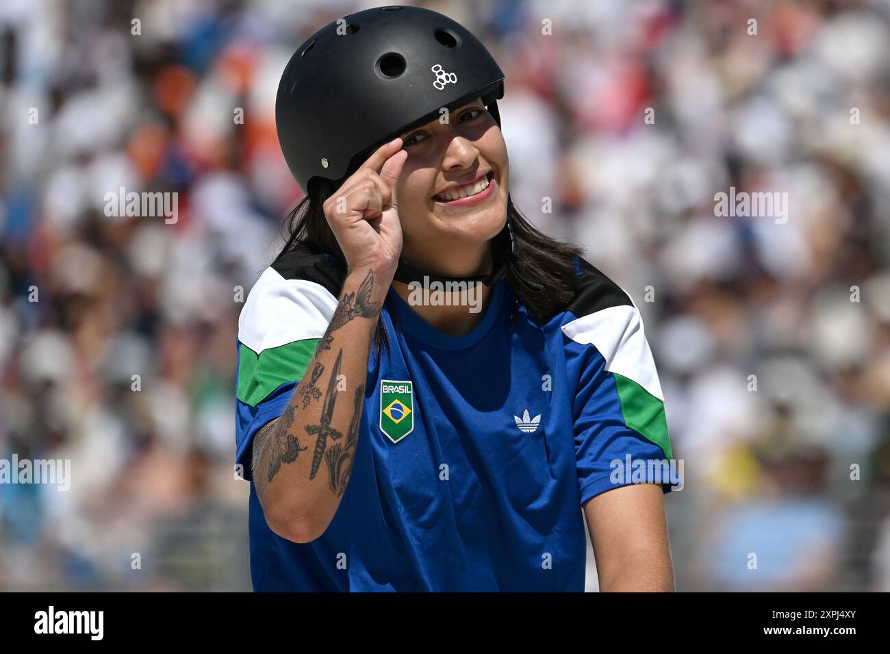 Paris, Fra. 06th Aug, 2024. Isadora Pacheco of Brazil reacts after ...
