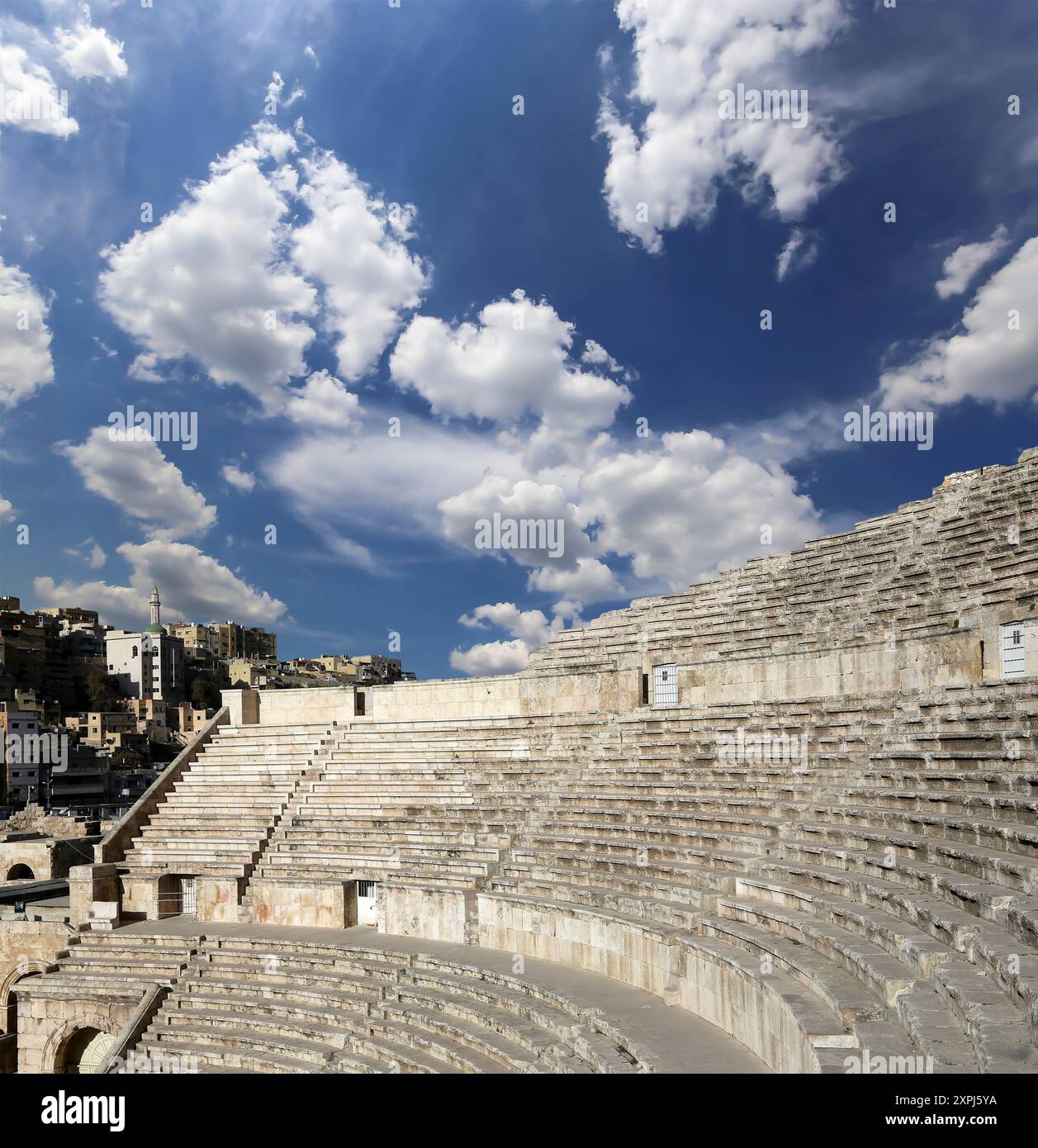 Roman Theatre in Amman, Jordan -- theatre was built the reign of ...
