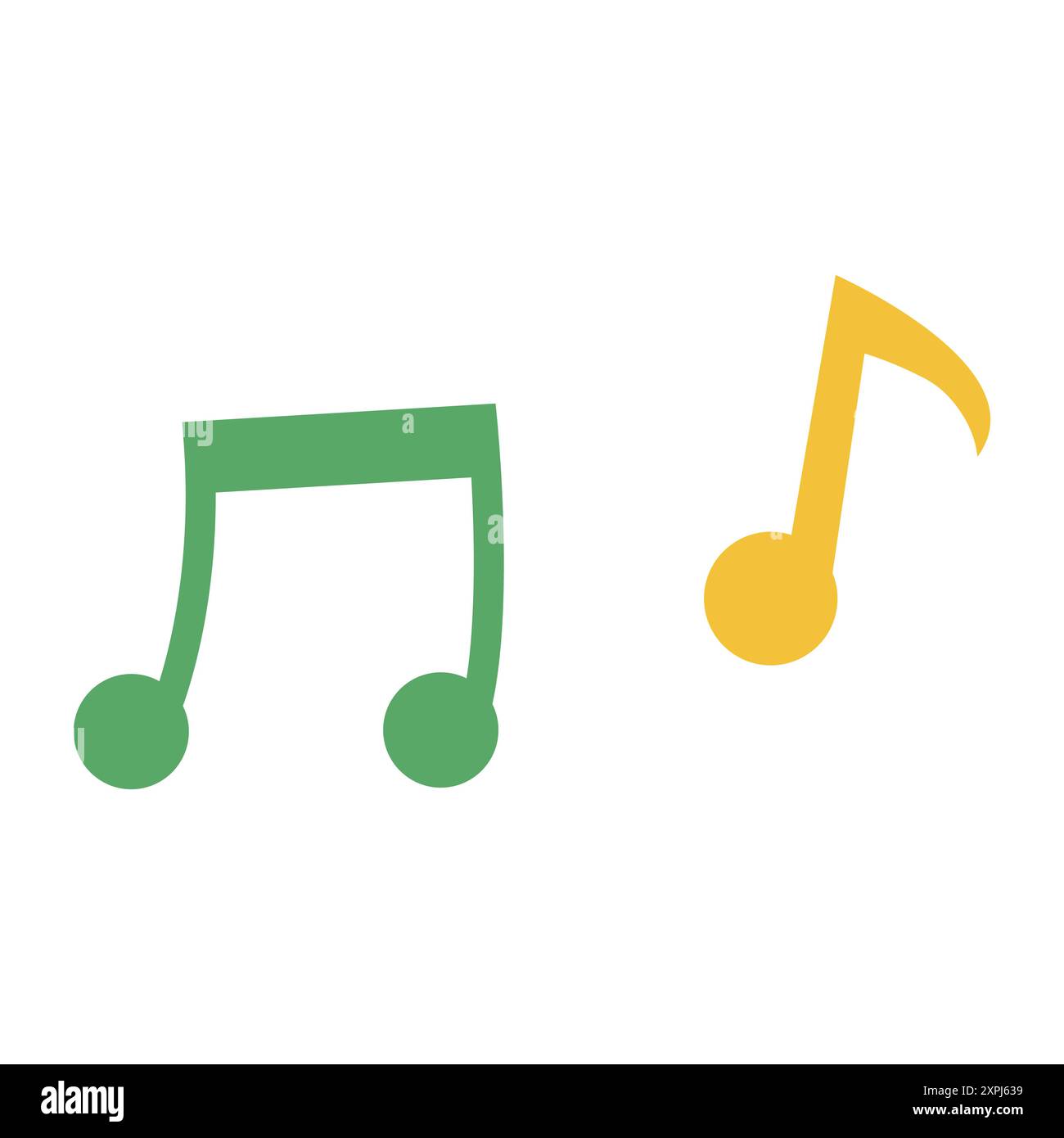 Musical notes illustration symbols in green and yellow colors Stock ...