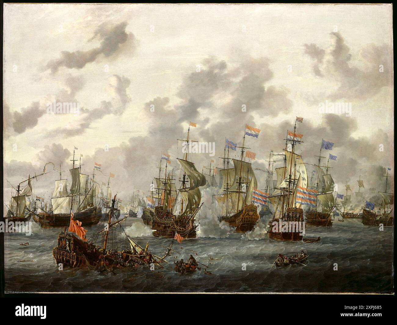 The Four Days Battle - painting by Abraham Storck Stock Photo - Alamy