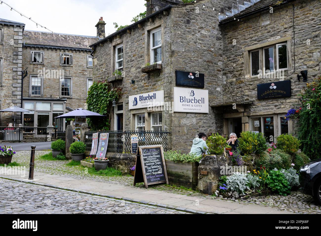 Grassington Yorkshire UK- 27 July 2024. Charming stone-built street ...