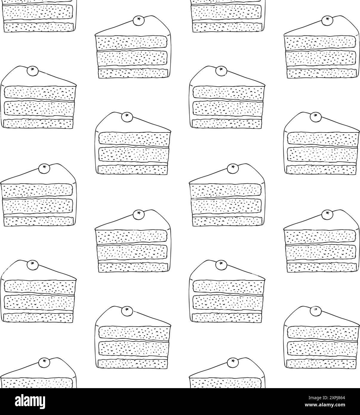 Vector seamless pattern of hand drawn cake piece Stock Vector Image ...