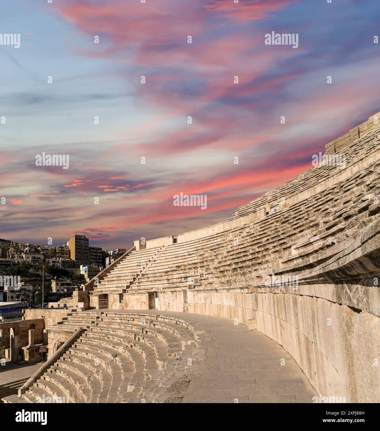 Roman Theatre in Amman, Jordan -- theatre was built the reign of ...