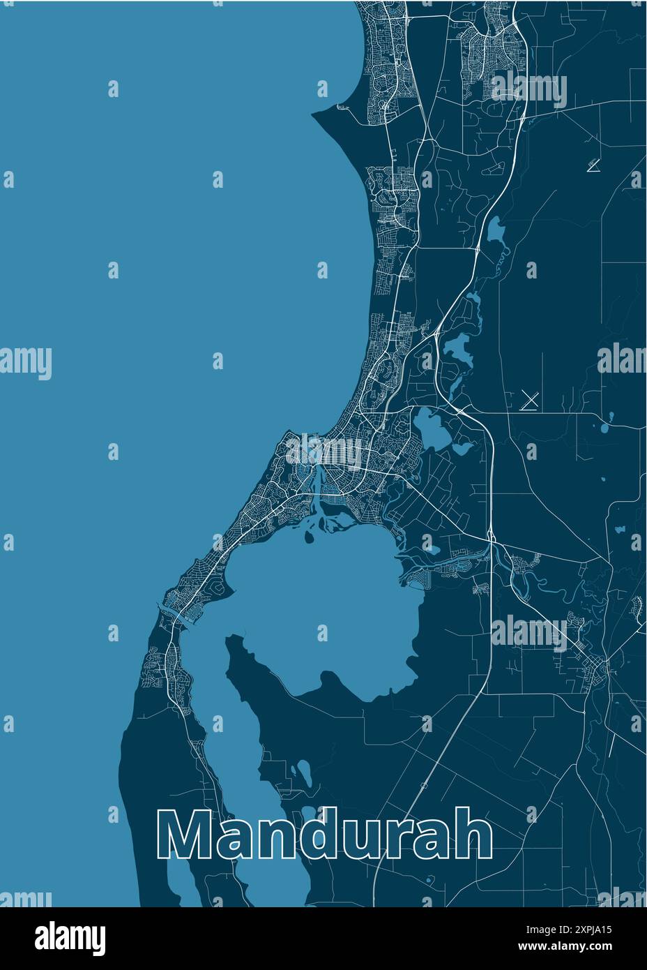 Mandurah vector outline map hi-res stock photography and images - Alamy