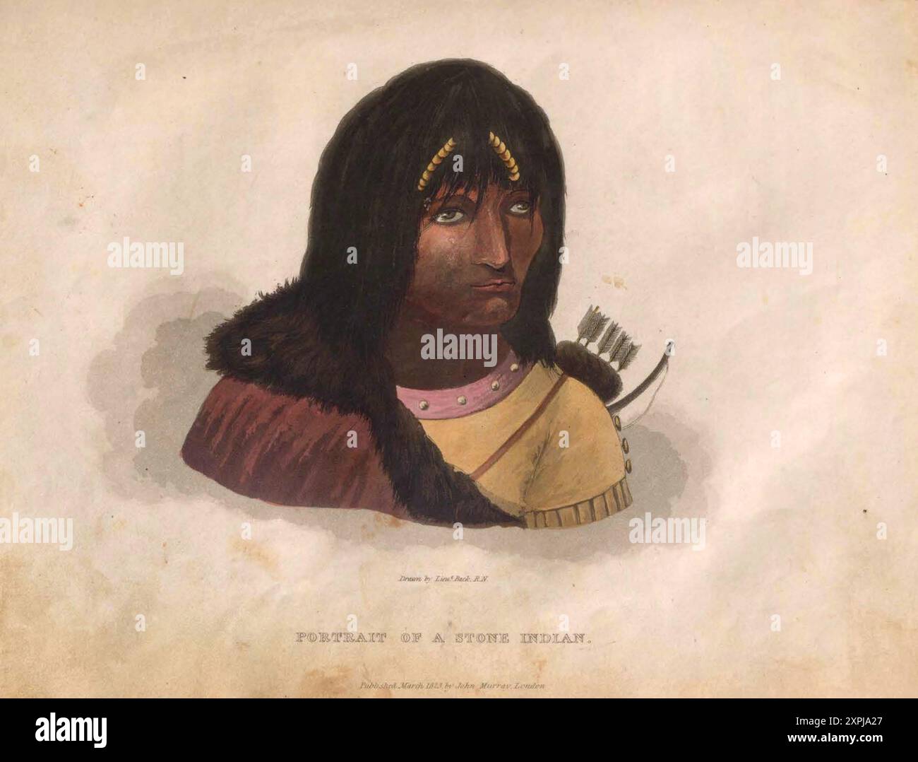 Portrait of a Stone Indian, by Lieut. Back. Illustration from Narrative ...