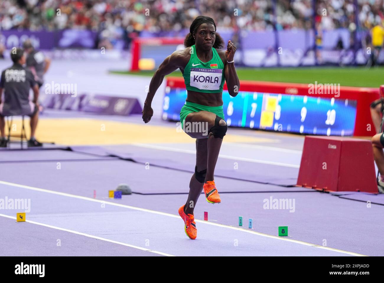 Marthe Koala of Burkina Faso competes during Women's Long Jump ...