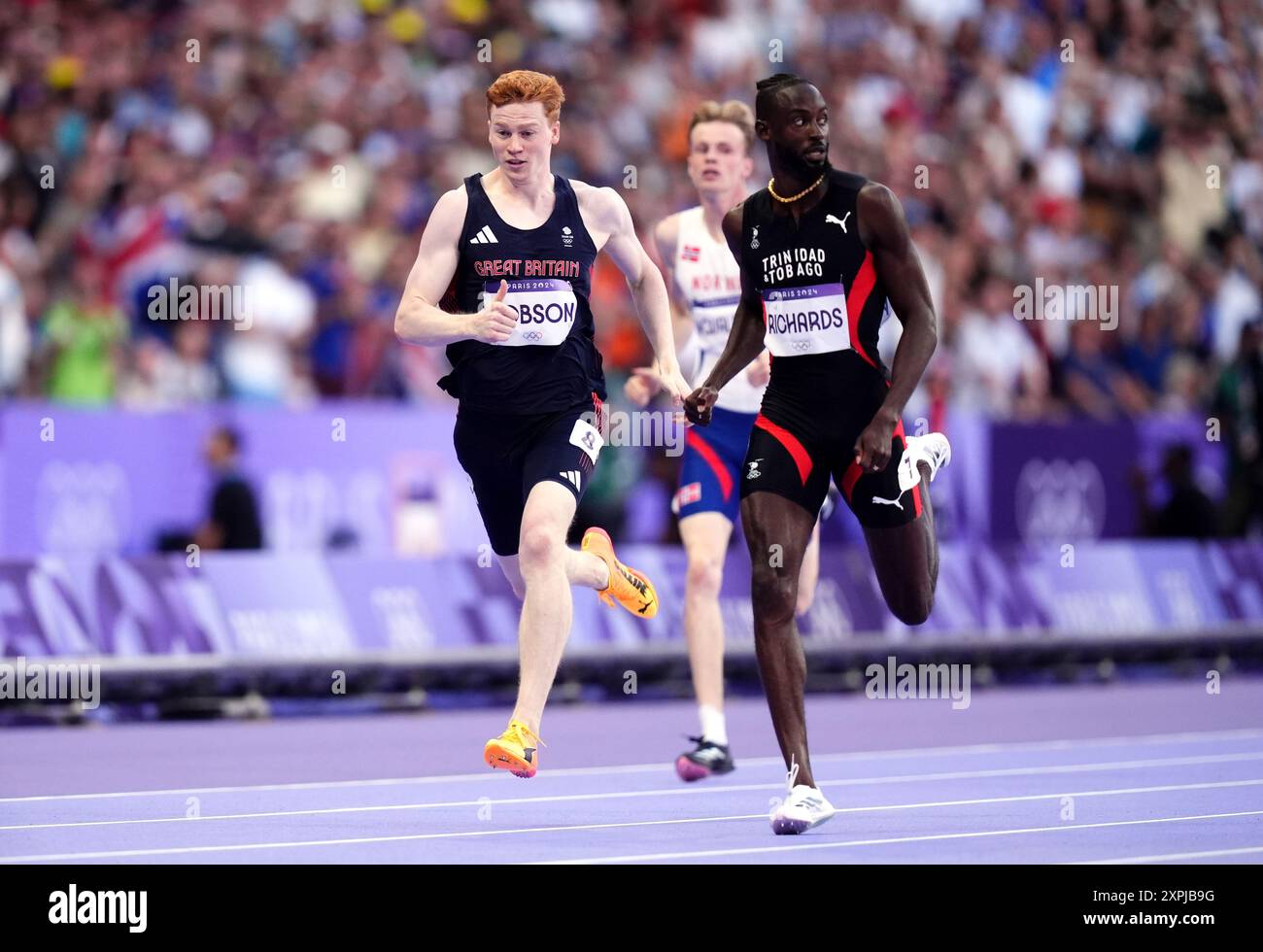 Great Britain's Charlie Dobson (left) during the Men's 400m Semi-Final ...