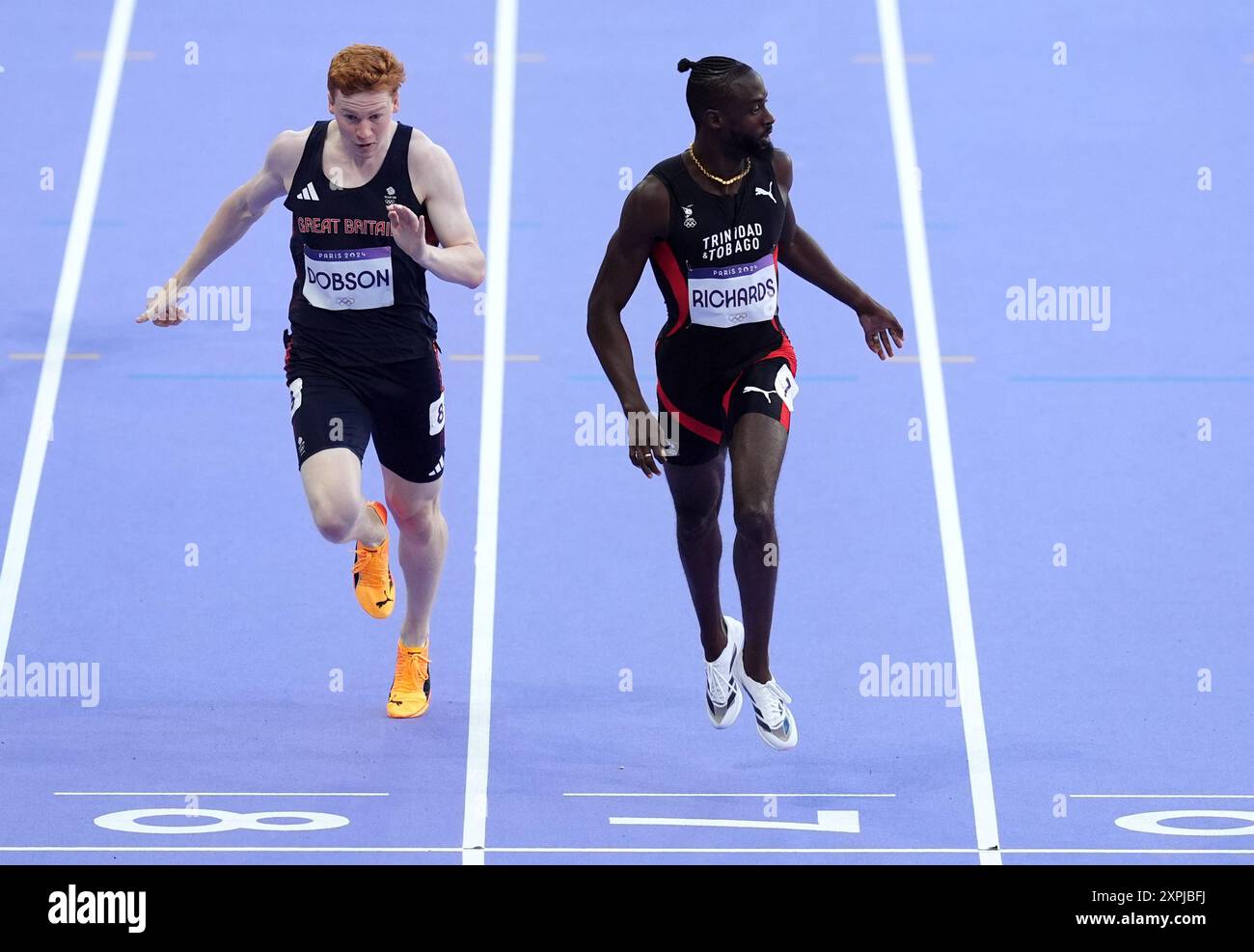 Great Britain's Charlie Dobson (left) during the Men's 400m Semi-Final ...