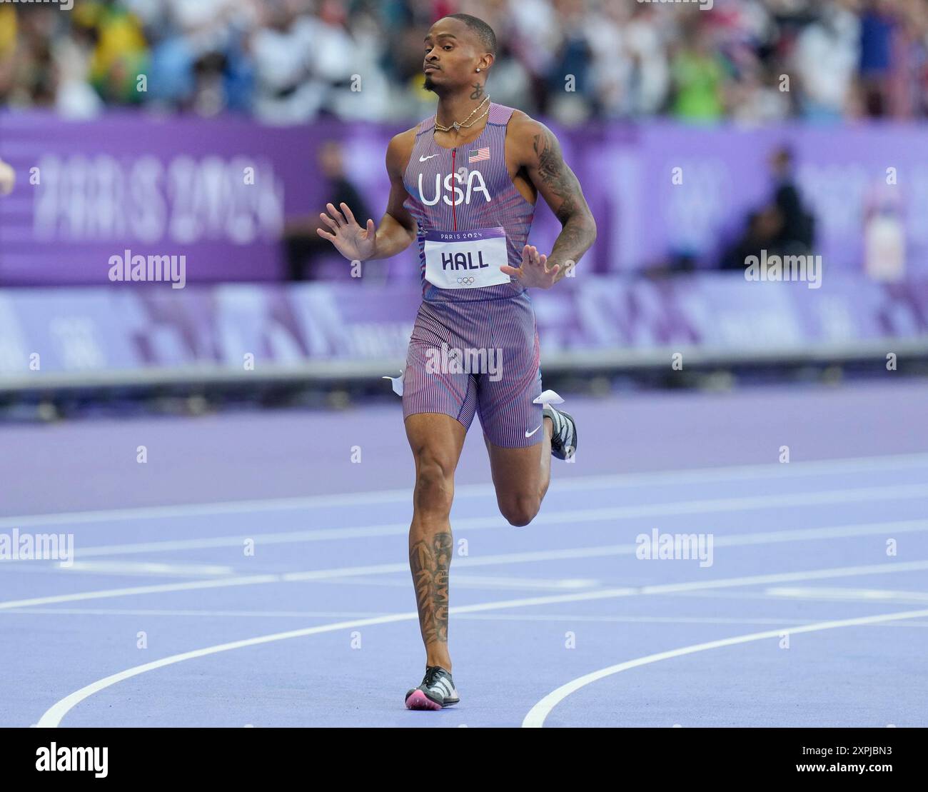 Paris, France. 06th Aug, 2024. Quincy Hall of the U.S. crosses the ...