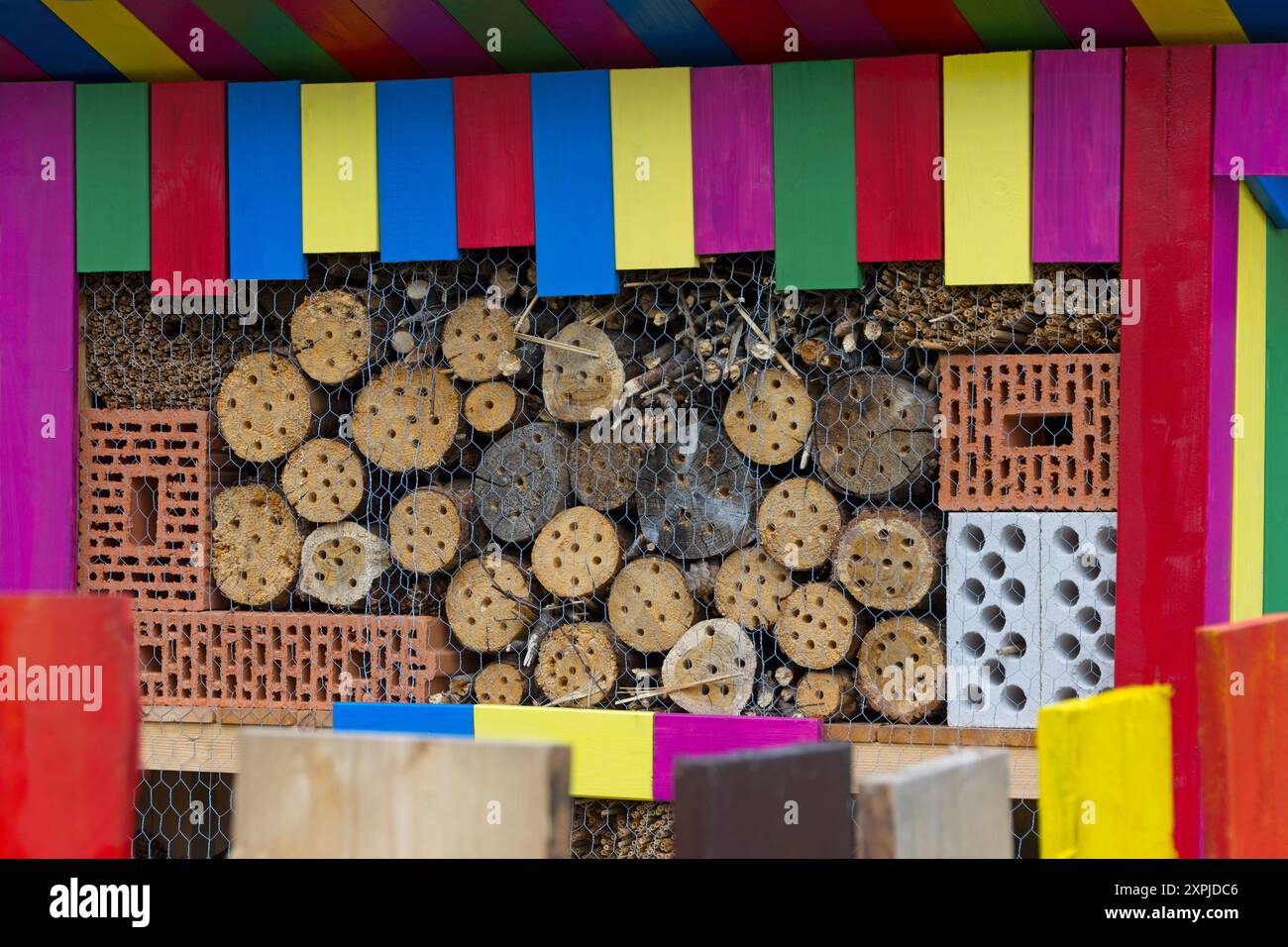 Insect house and logs hi-res stock photography and images - Alamy