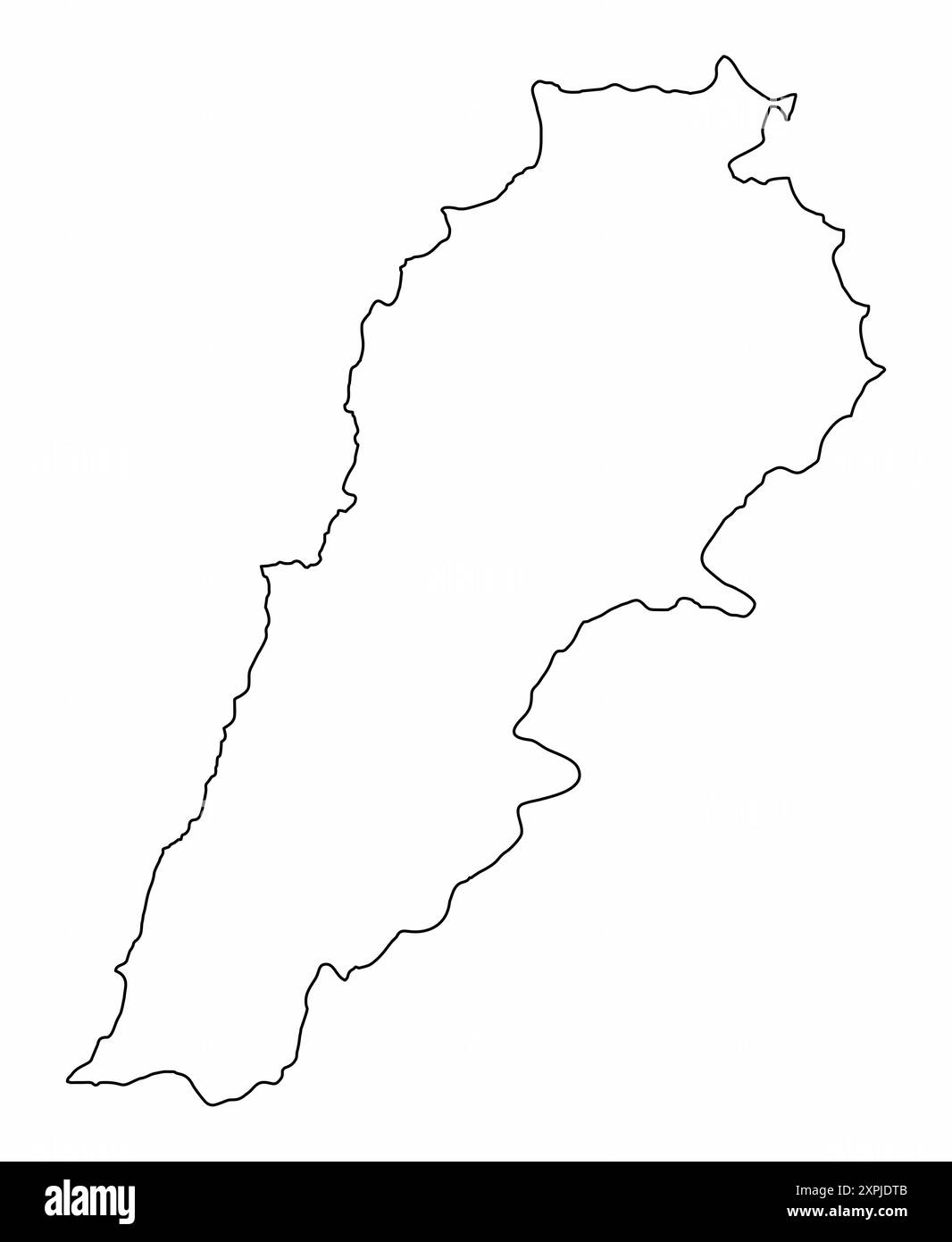 Lebanon outline map isolated on white background Stock Vector Image ...