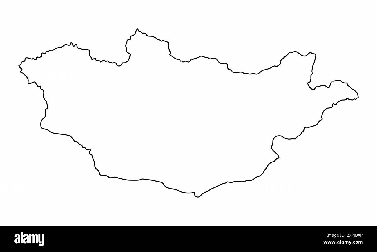 Mongolia outline map isolated on white background Stock Vector Image ...
