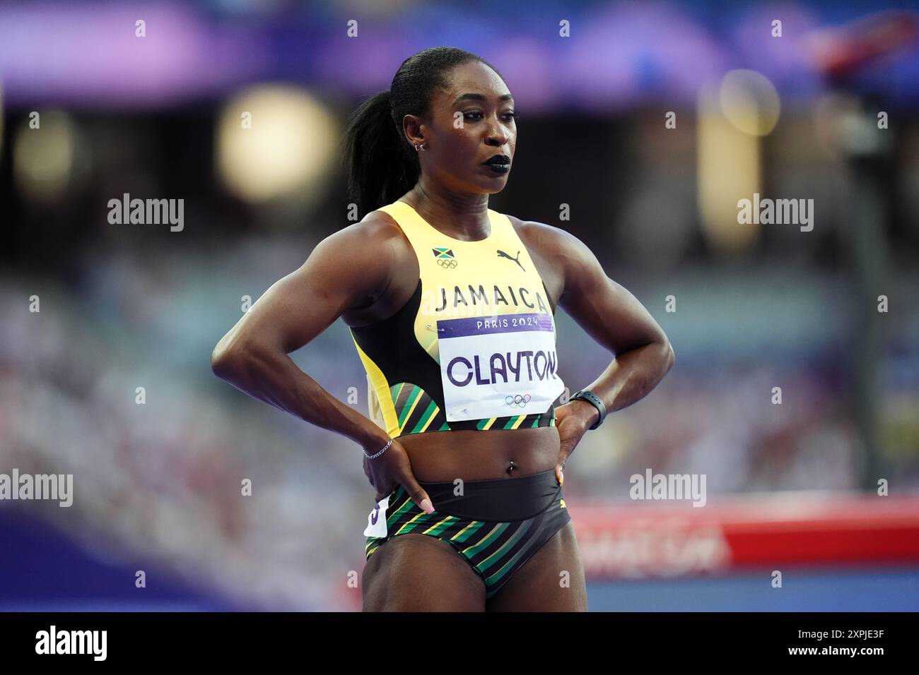 Jamaica's Rushell Clayton ahead of the Women's 400m Hurdles Semi-Final ...