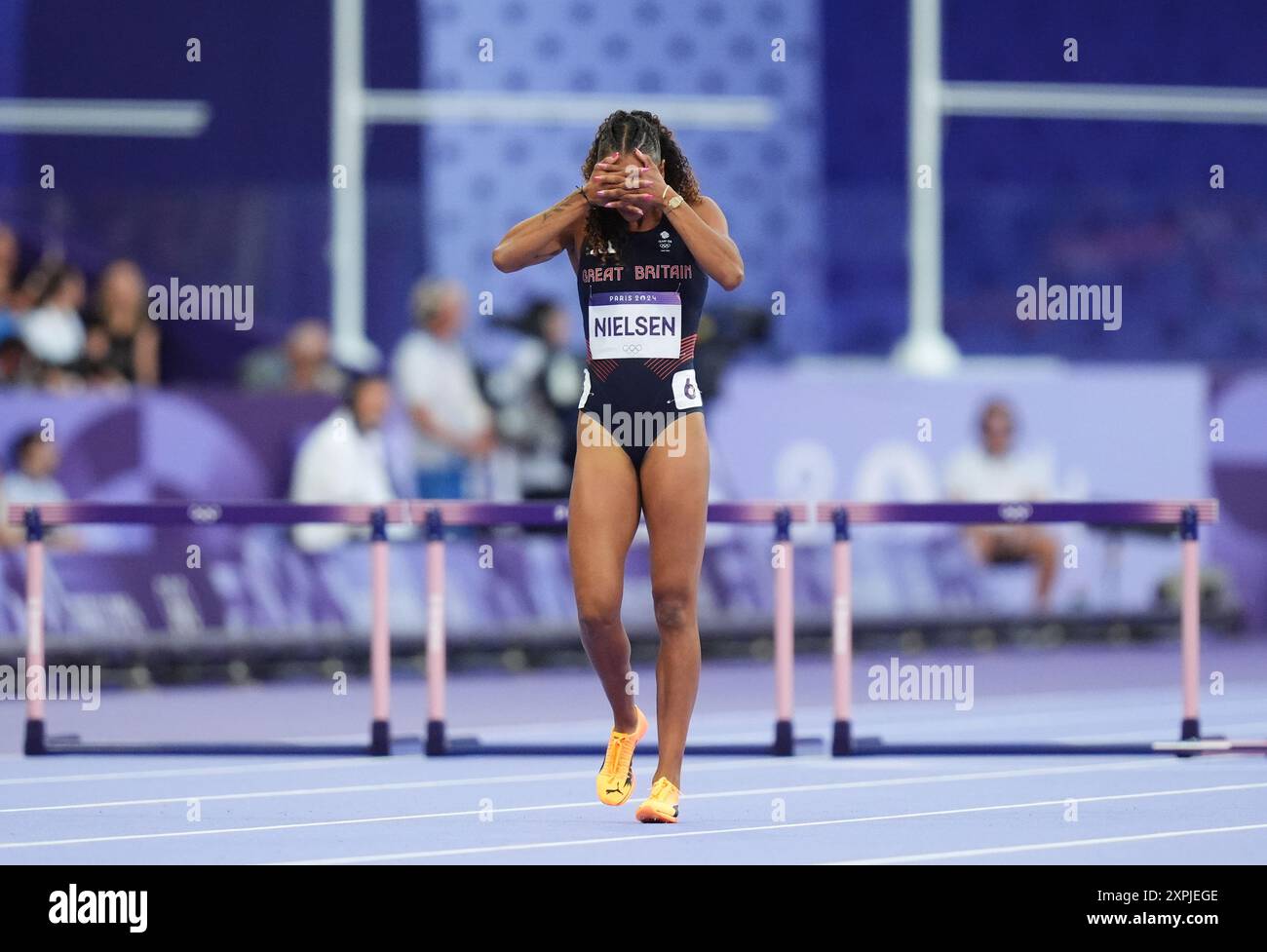 Great Britain's Lina Nielsen during the Women's 400m Hurdles Semi-Final ...