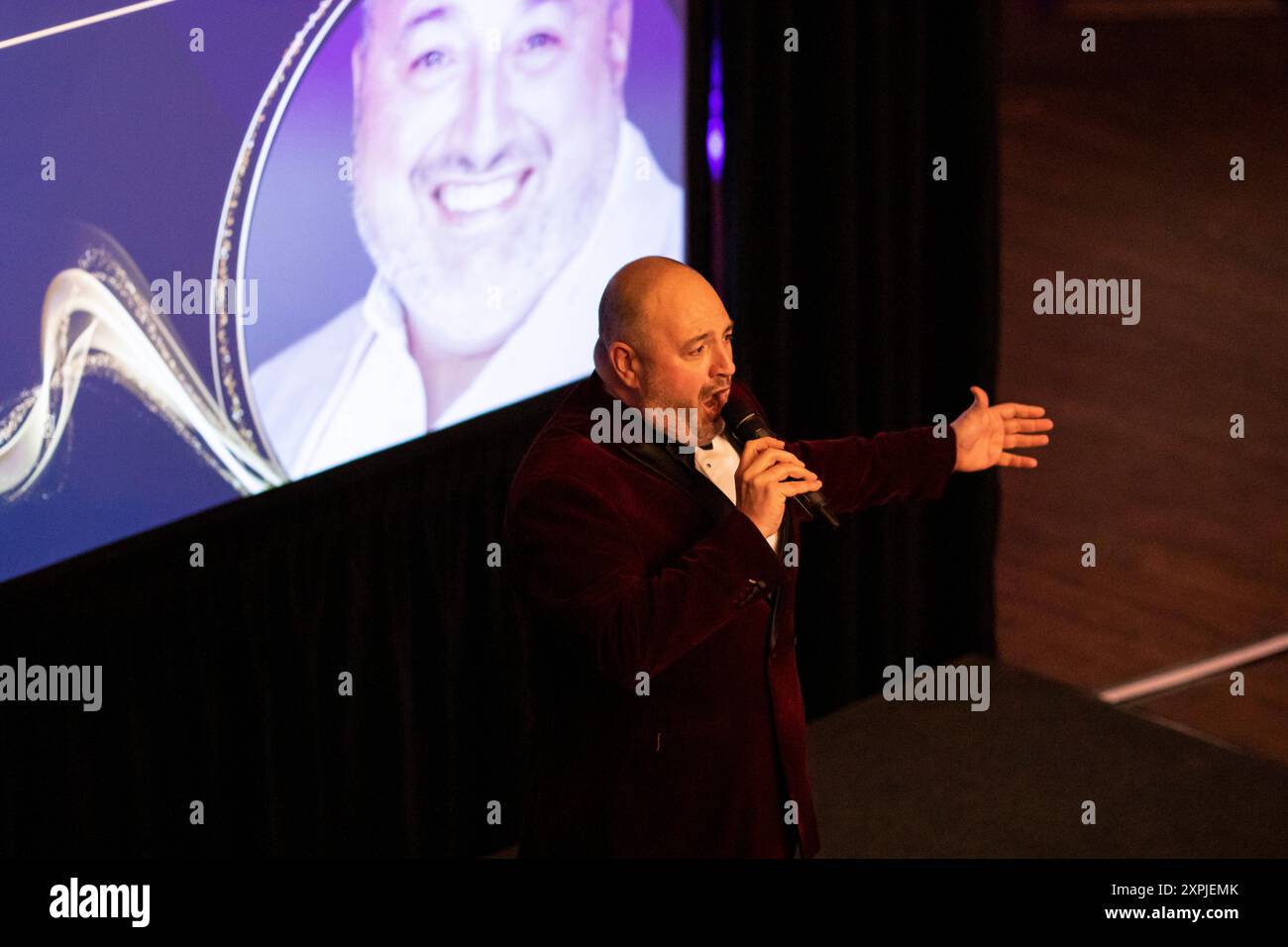 Welsh opera singer, actor, and presenter Wynne Evans, performs at a ...