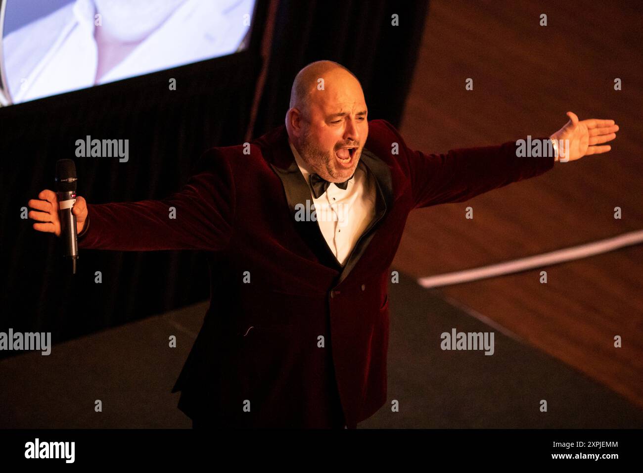 Welsh opera singer, actor, and presenter Wynne Evans, performs at a ...