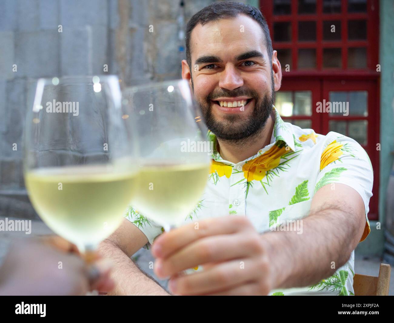 Hands toasting glass wine hi-res stock photography and images - Alamy
