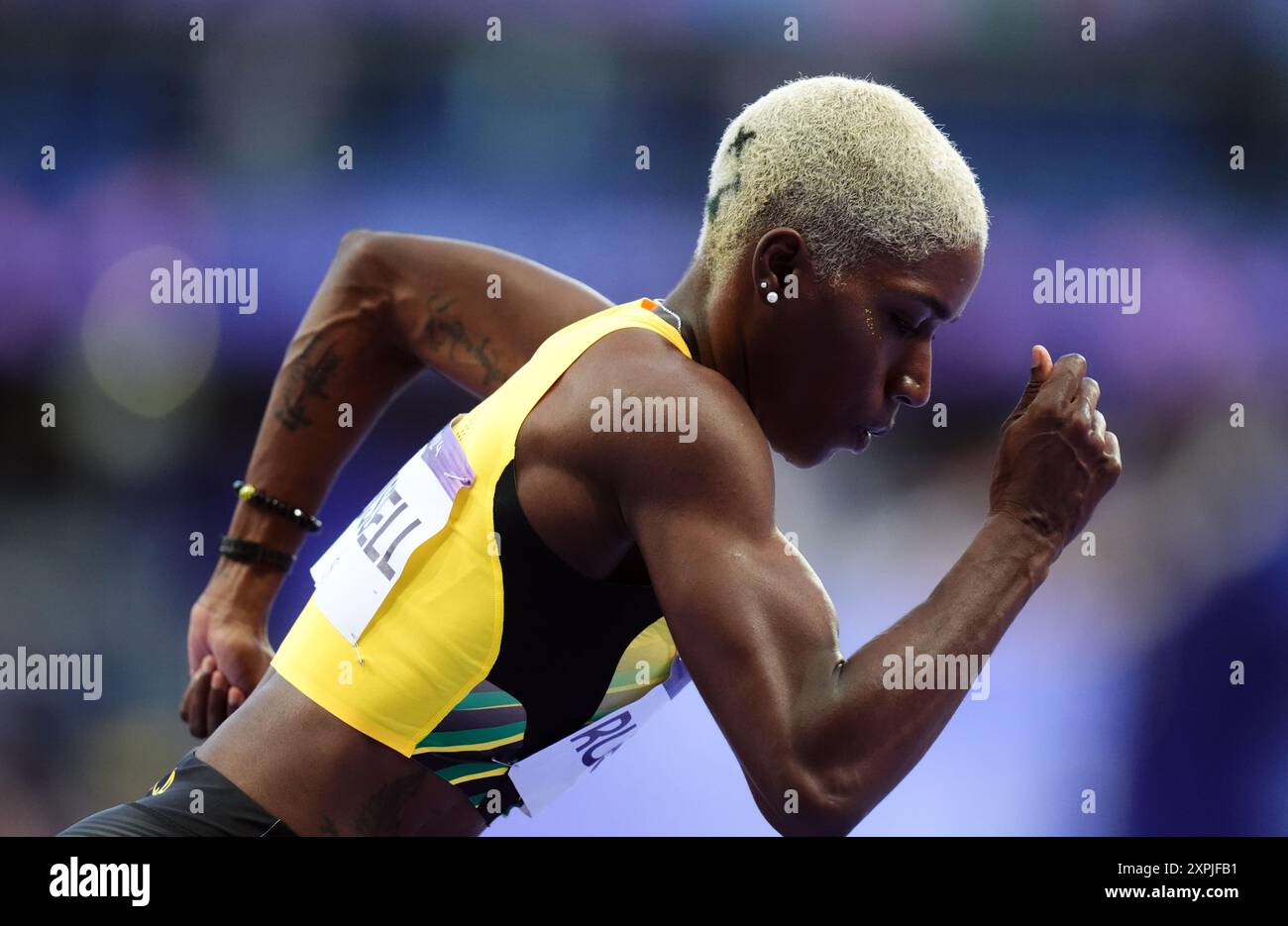 Jamaica's Rushell Clayton ahead of the Women's 400m Hurdles Semi-Final ...