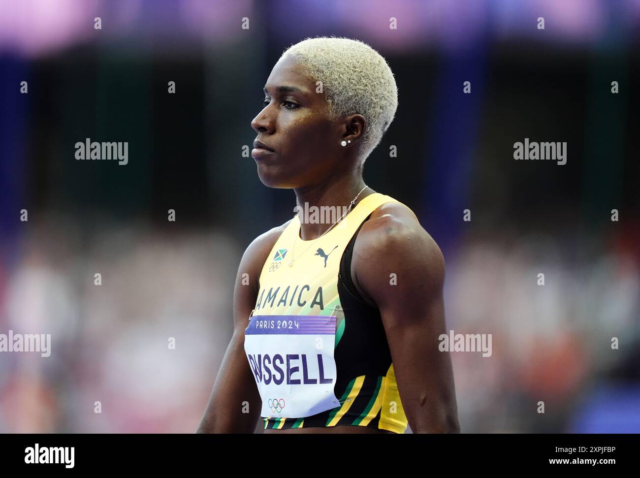 Jamaica's Rushell Clayton ahead of the Women's 400m Hurdles Semi-Final ...