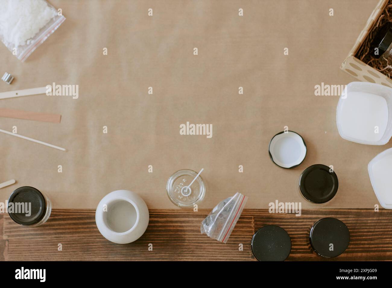 DIY Soap Making Supplies Arranged on Workspace Stock Photo - Alamy