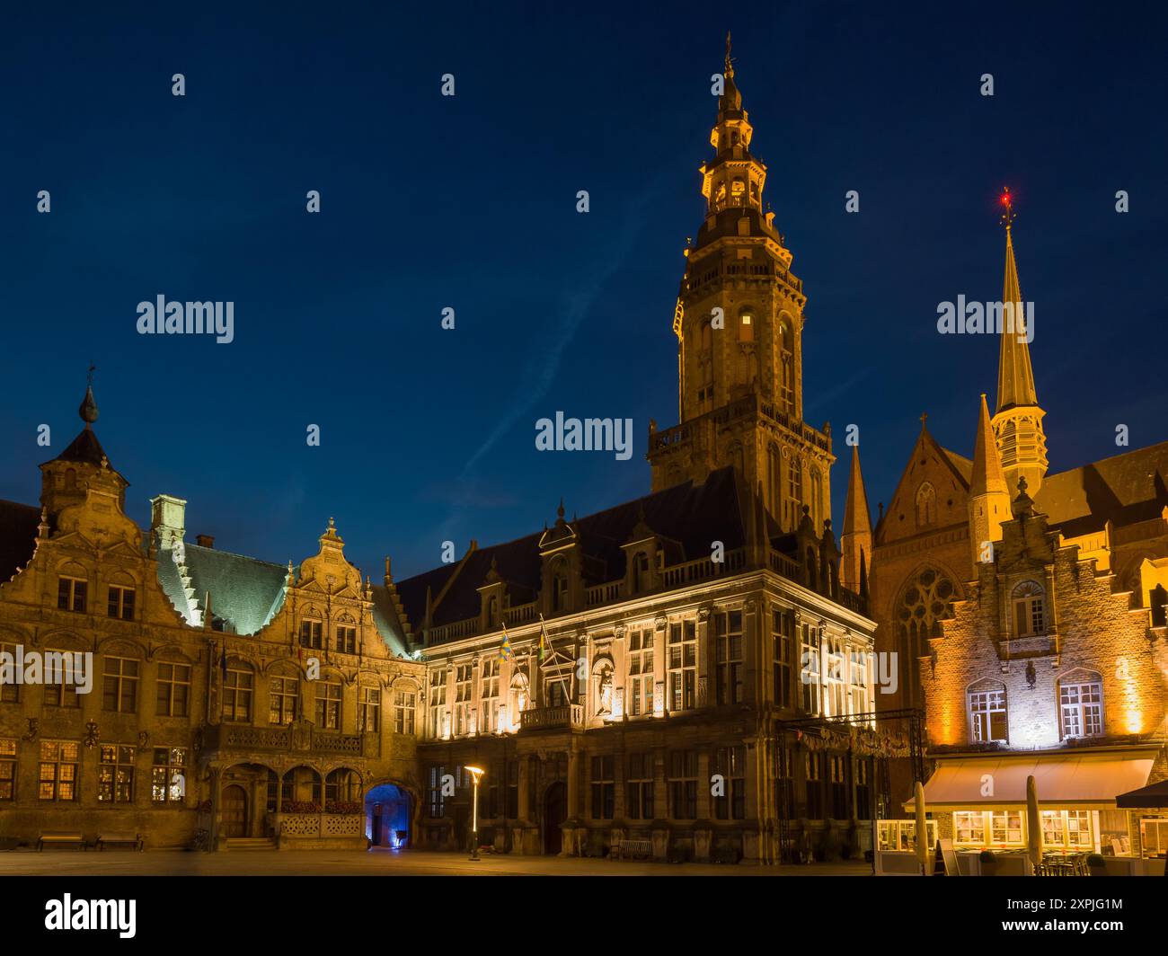 View on the town centre of Veurne in Flanders, where the medieval ...
