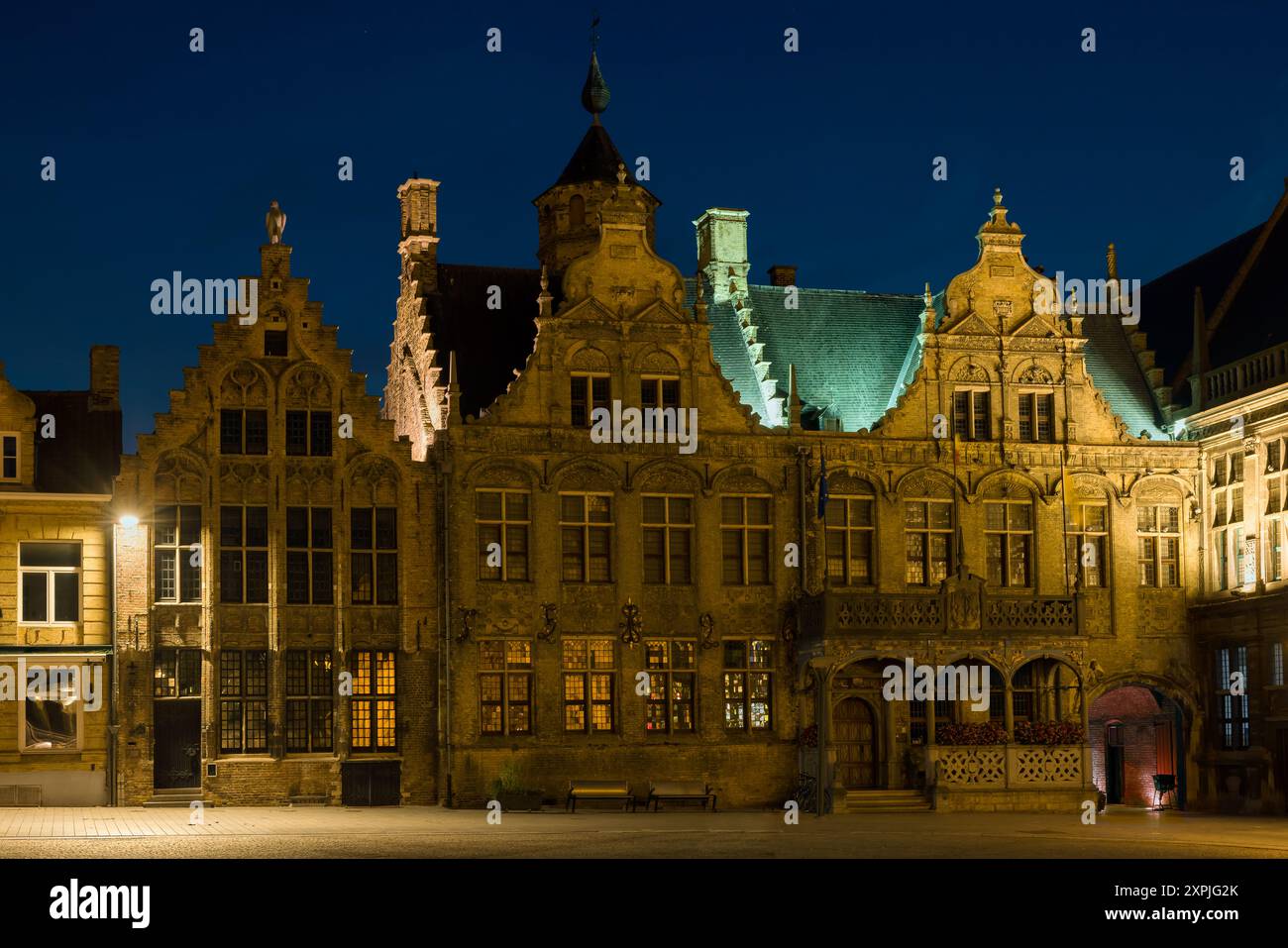 View on the town centre of Veurne in Flanders, where the medieval ...