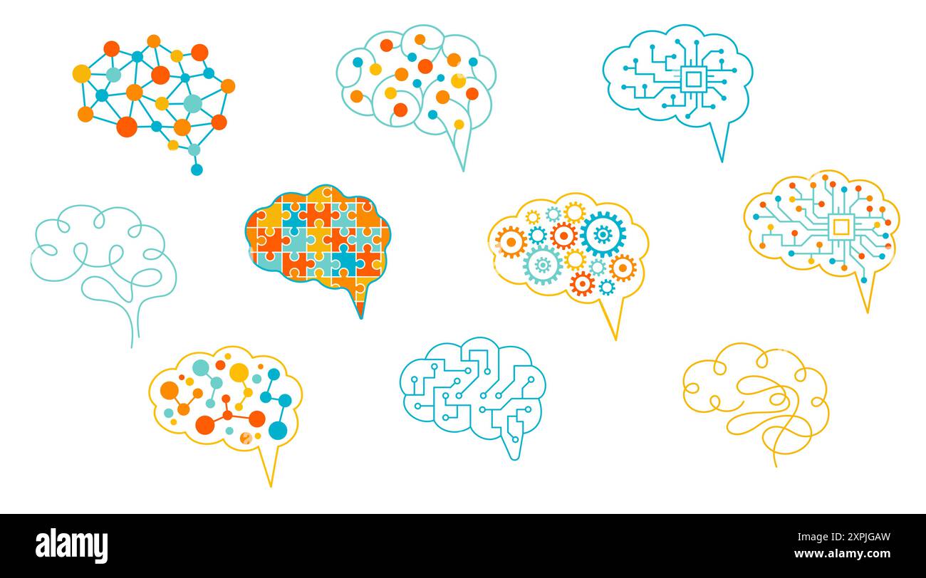 Abstract human brain symbol in flat style Stock Vector Image & Art - Alamy