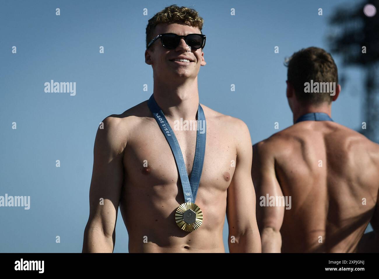 Paris, France. 06th Aug, 2024. France's gold medalist at swimming Leon ...