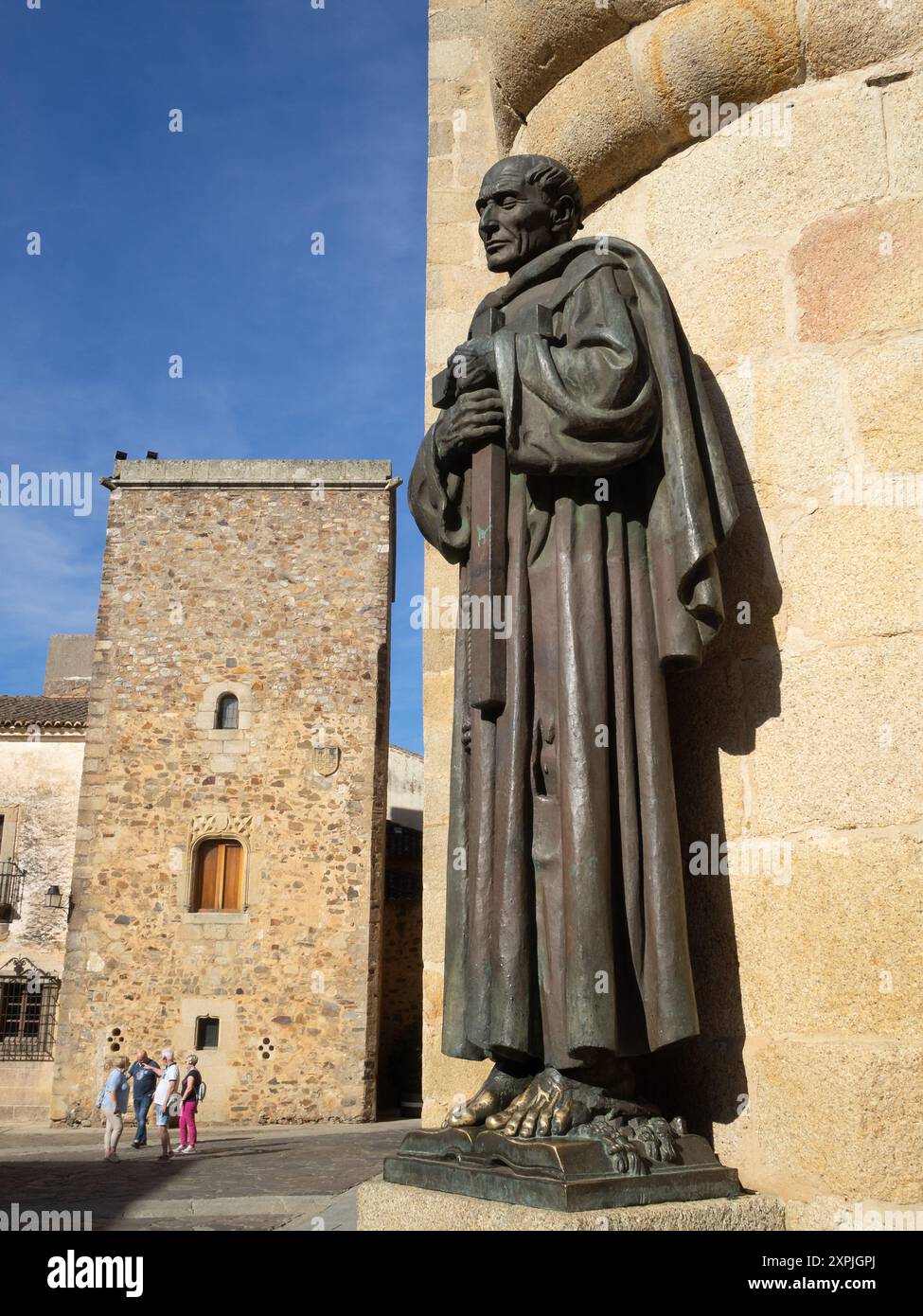Statue of Peter of Alcántara, Caceres Stock Photo - Alamy